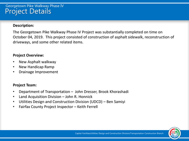 Georgetown Pike Walkway Phase IV | PPT