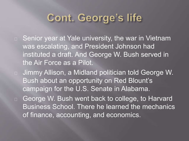 George w. bush powerpoint | PPTX | Celebrity Families | Pop Culture