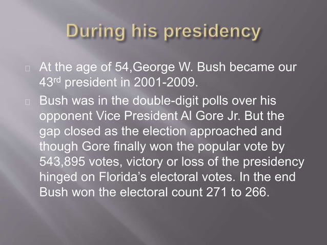 George w. bush powerpoint | PPTX | Celebrity Families | Pop Culture