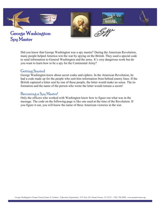 George Washington Spymaster | PDF