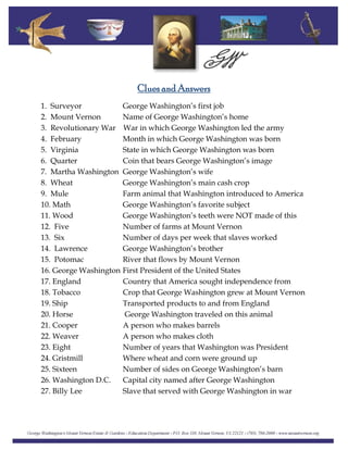 George Washington Bingo | PDF