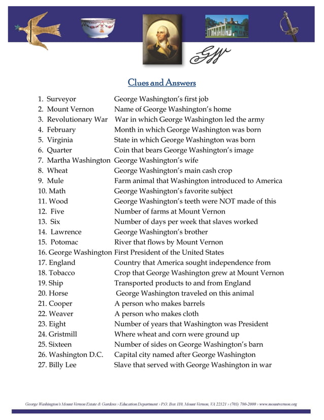 George Washington Bingo | PDF