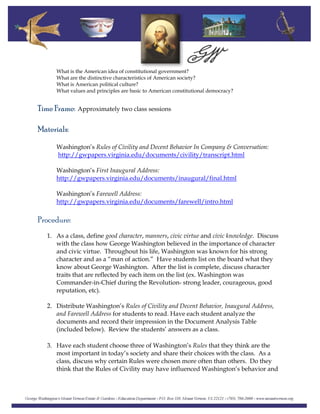 George Washington & Civic Virtue | PDF