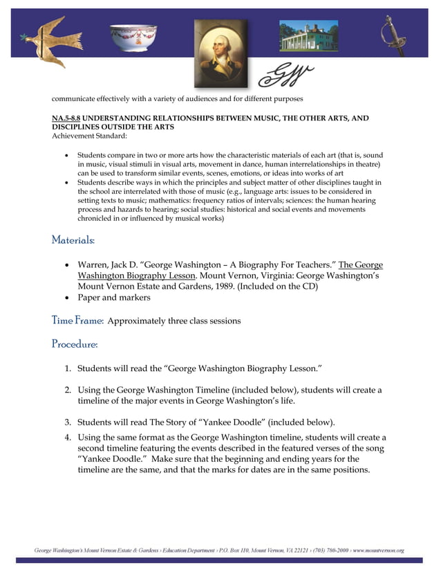 George Washington In Song | PDF