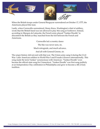 George Washington In Song | PDF