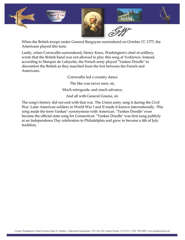 George Washington In Song | PDF