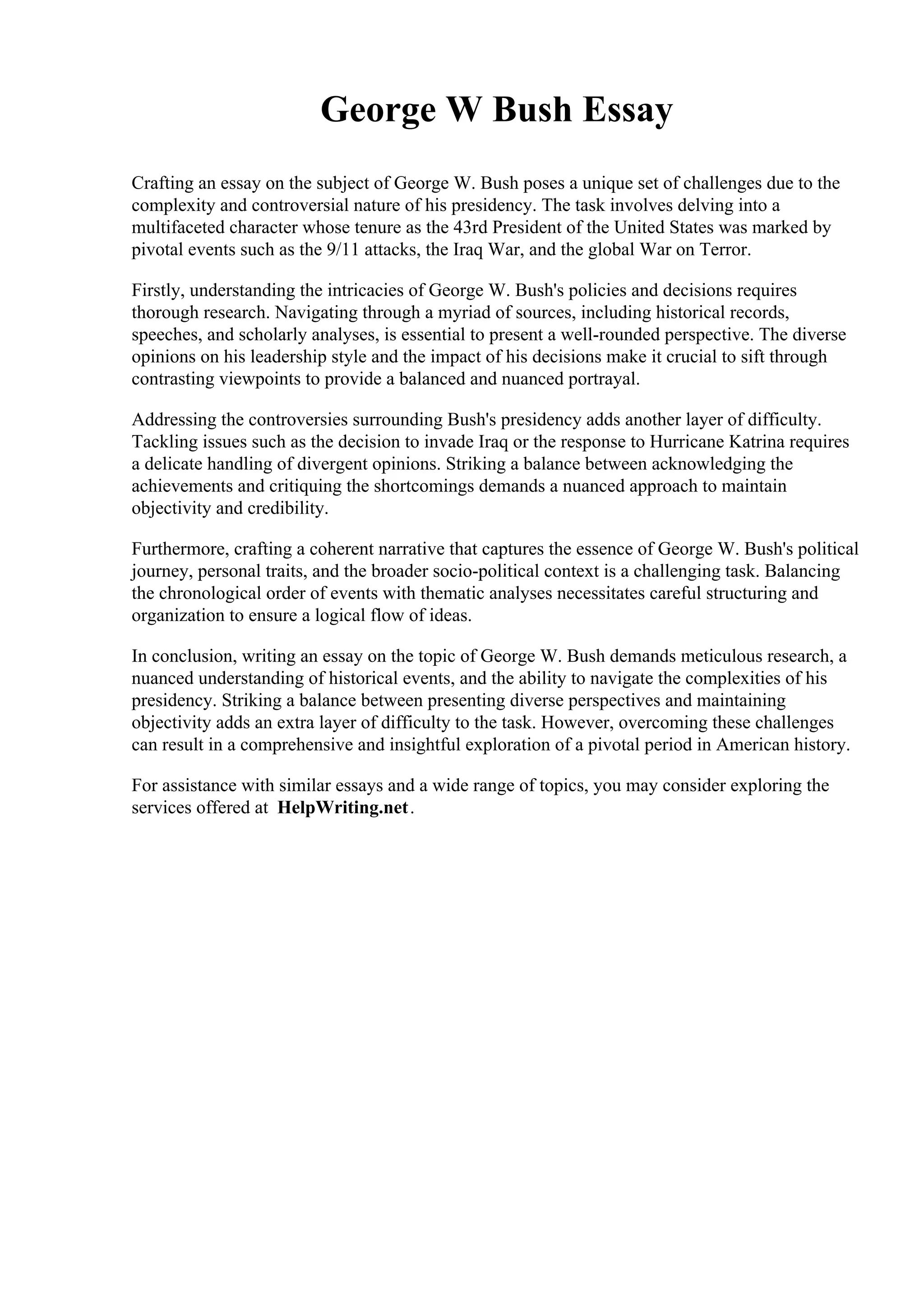 George W Bush Essay.pdf