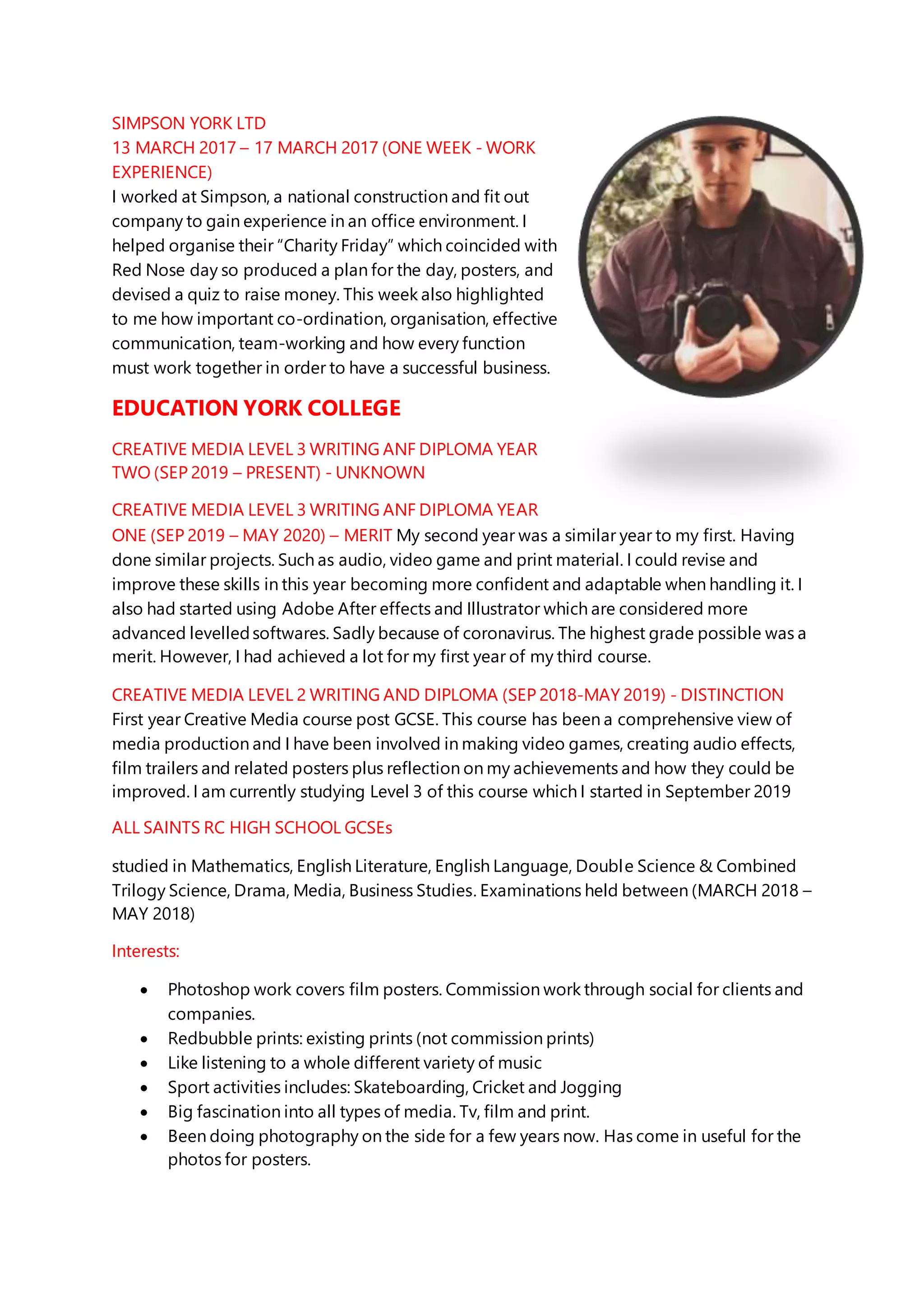 George Wetton Curriculum Vitae | DOCX