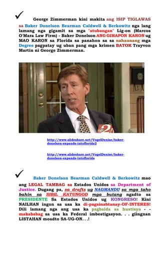 GEORGE ZIMMERMAN & EBOLA CRISIS (Cebuano) | PDF