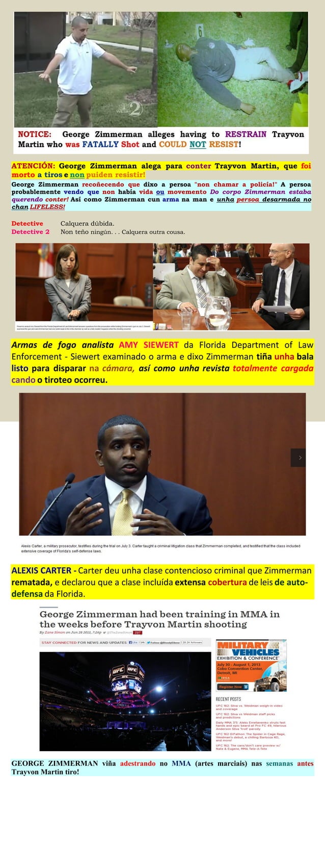 GEORGE ZIMMERMAN'S RE-ENACTMENT (galician) | PDF