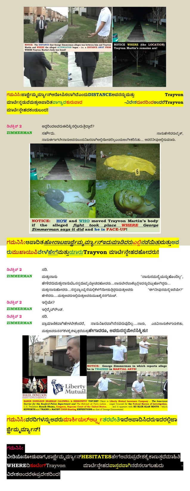 GEORGE ZIMMERMAN’S RE-ENACTMENT (kannada) | PDF