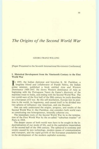 Georg franz willing - the origins of the second world war - journal of ...