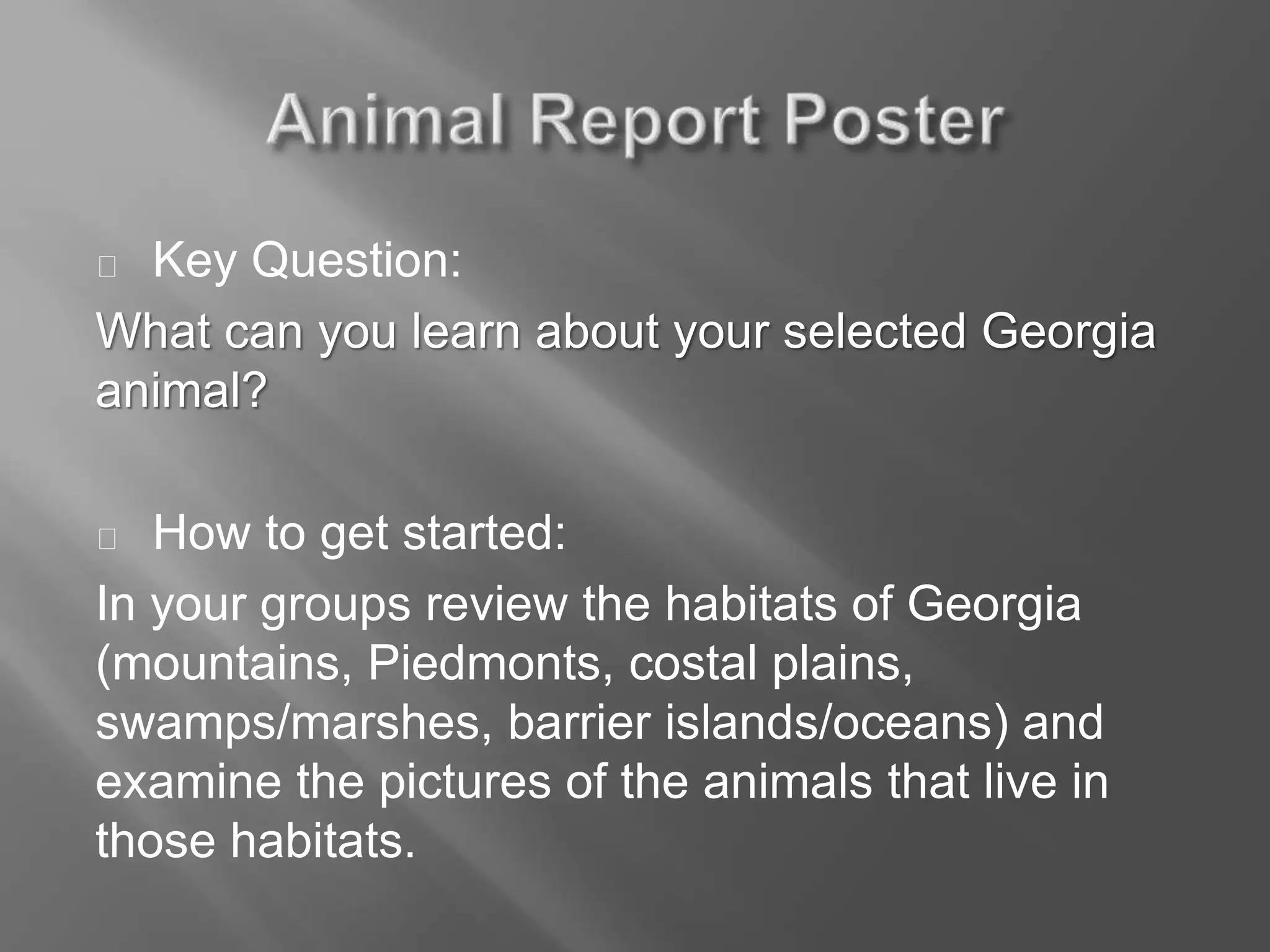 Georgia Habitats Project for 3rd Grade Students | PPTX