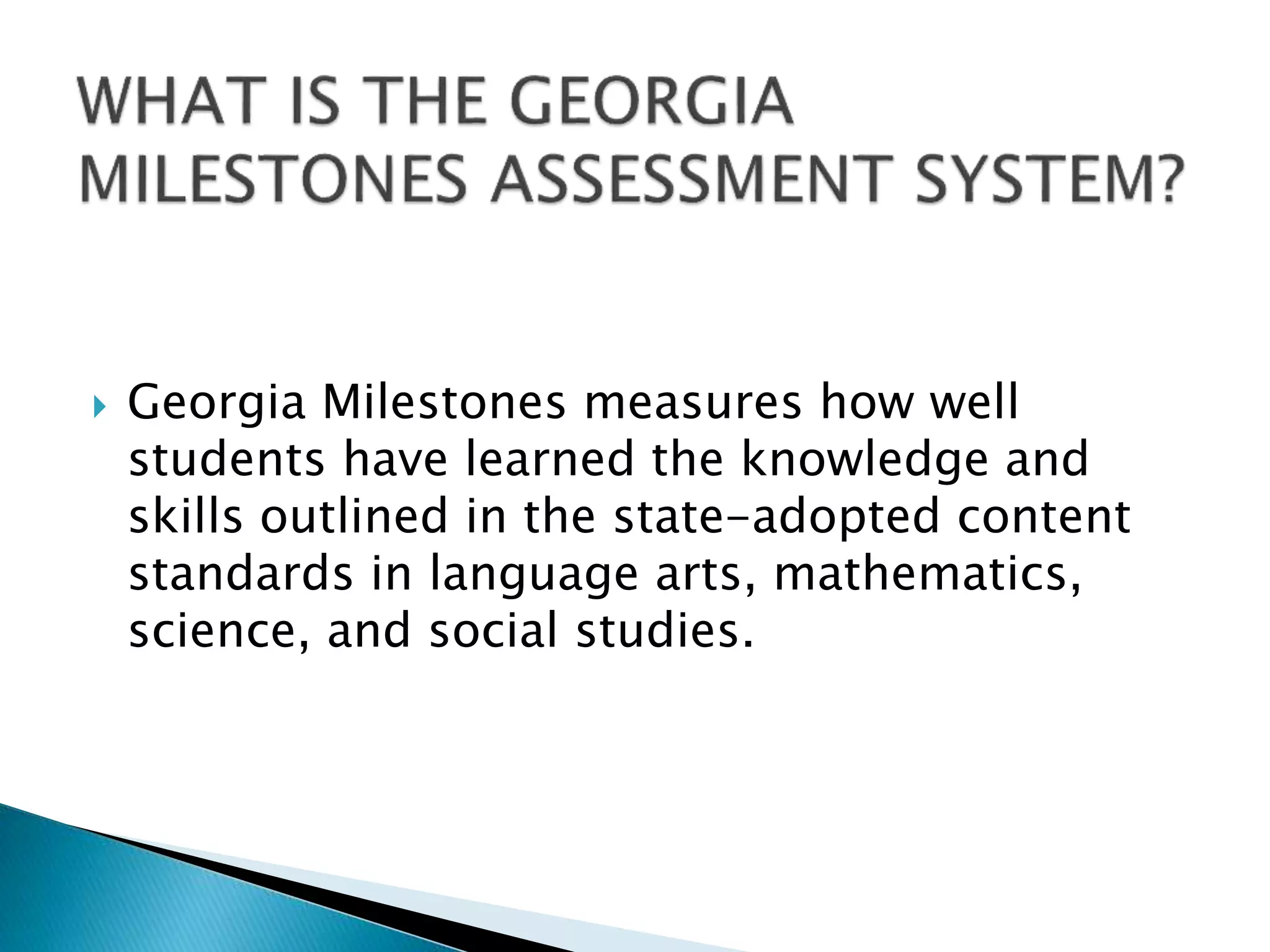 Georgia Milestones Parent Presentation Middle Grades | PPT
