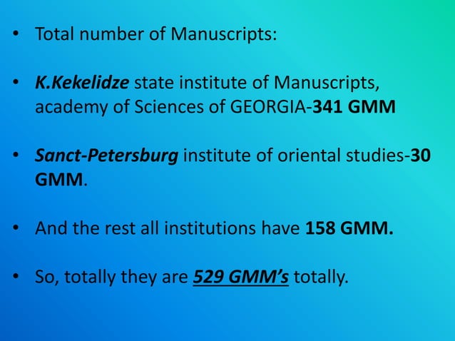 Georgian medical manuscripts | PPTX