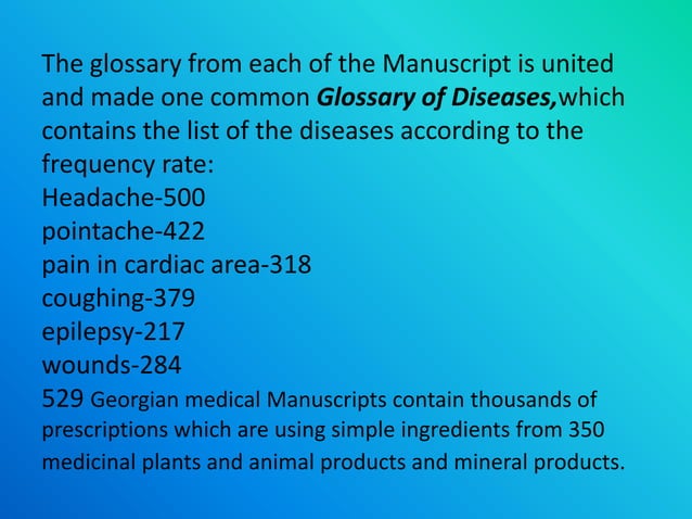 Georgian medical manuscripts | PPTX