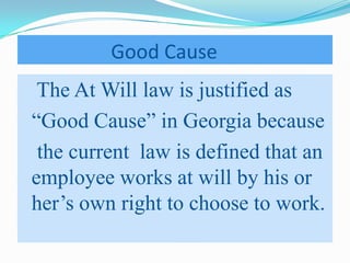 Georgia’S At Will Ppt | PPTX