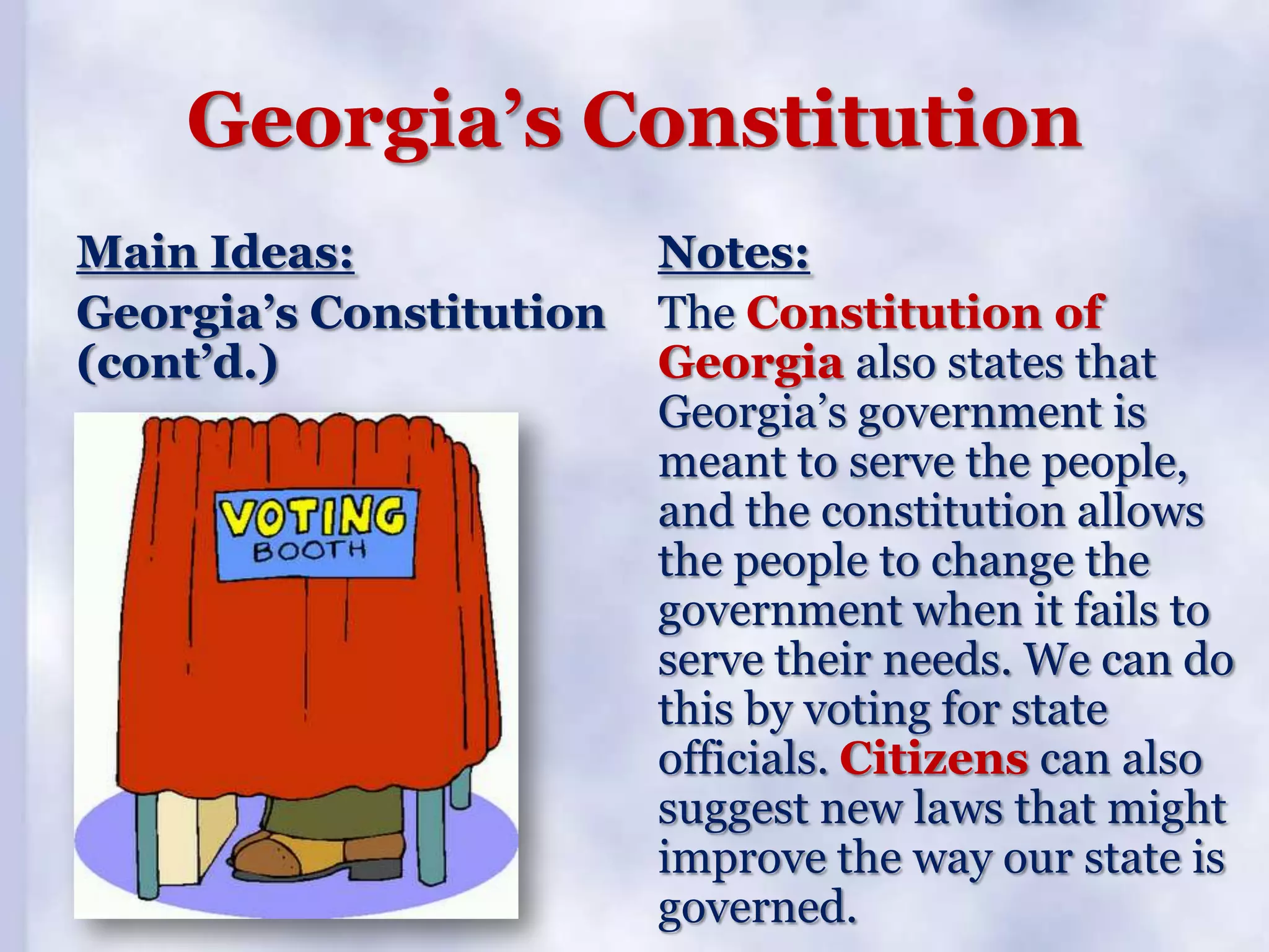 SS8CG1a: Georgia's Constitution | PPT