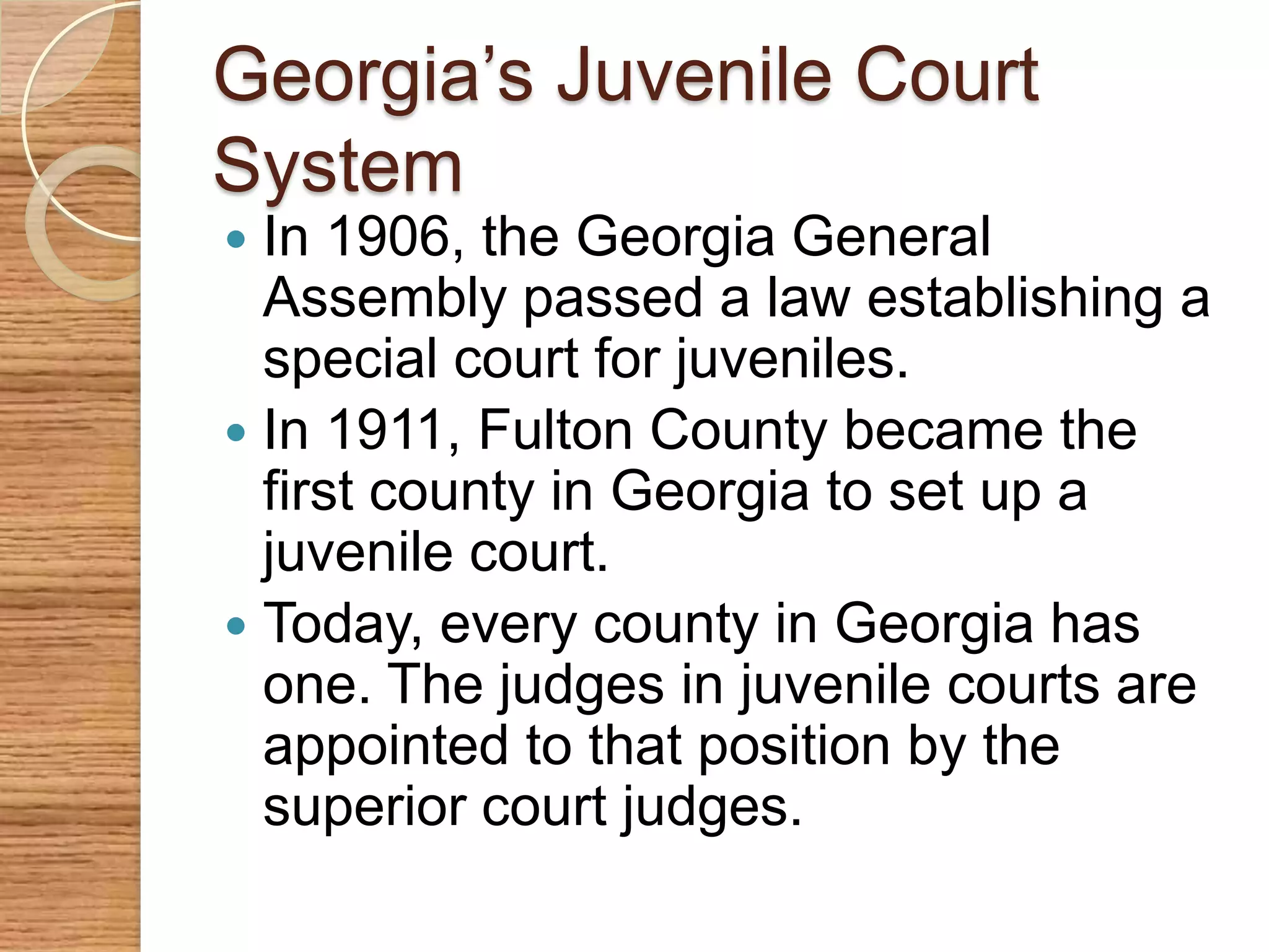 Georgia’s Juvenile System | PPTX
