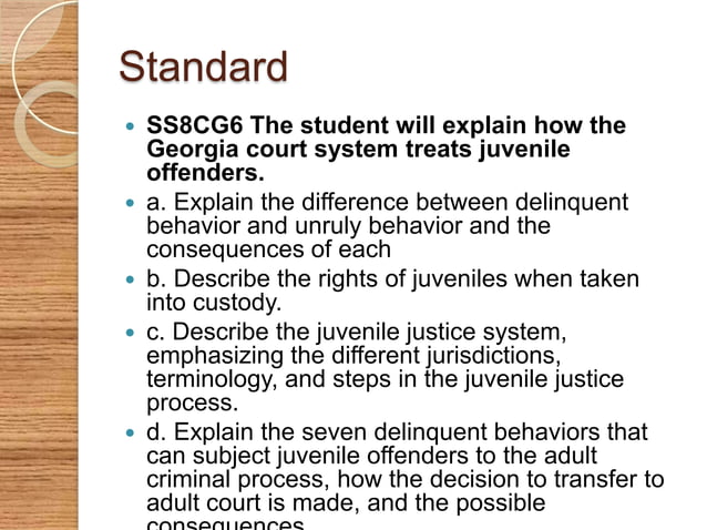 Georgia’s Juvenile System | PPT