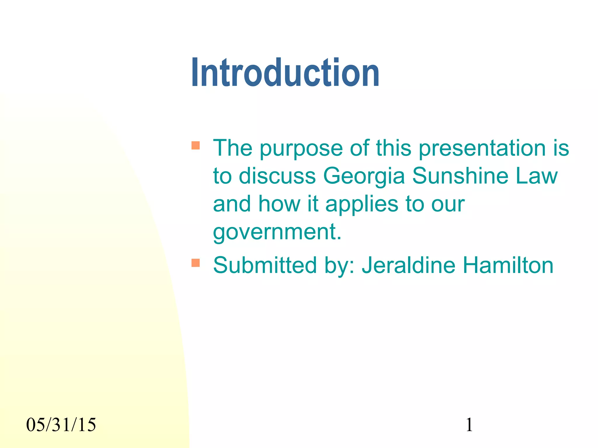 Georgia sunshine law2 | PPT