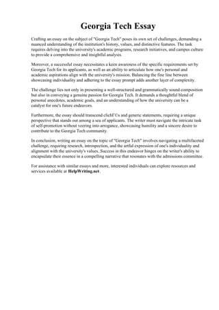 Georgia Tech Essay. Dissertation Template for Georgia Institute of ...