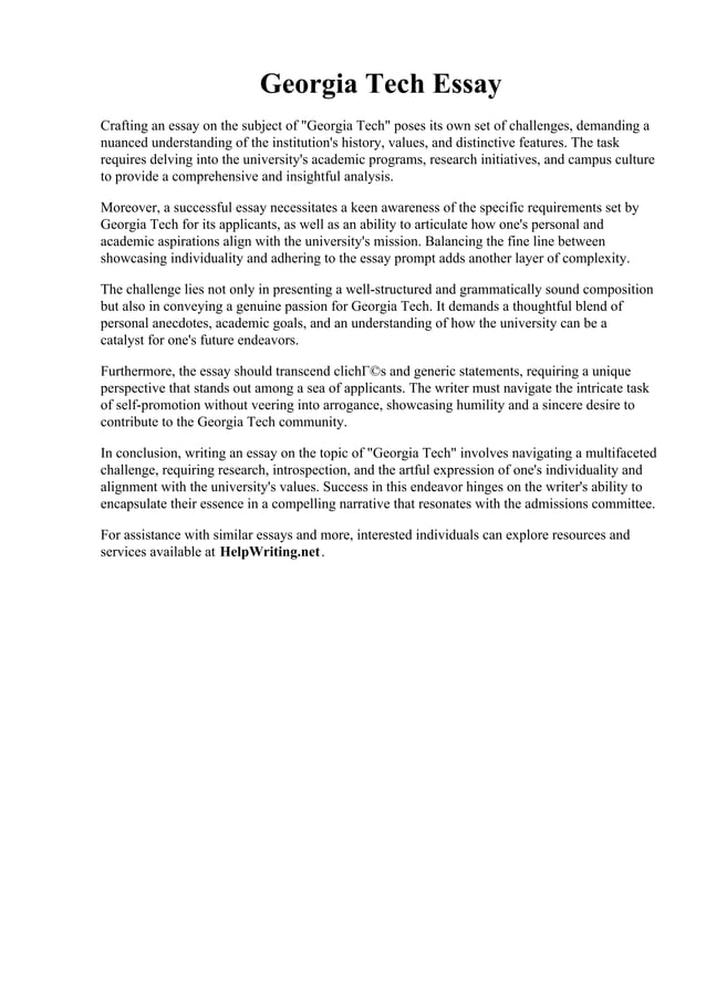 Georgia Tech Essay. Dissertation Template for Georgia Institute of ...