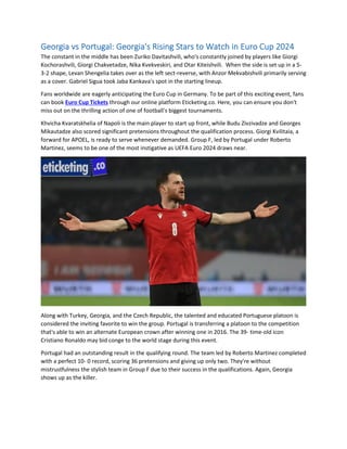 Georgia vs Portugal Georgia UEFA Euro 2024 Squad Khvicha Kvaratskhelia ...