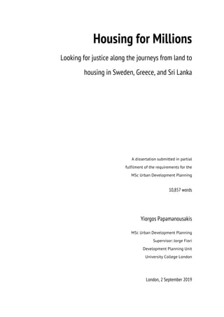 Housing for Millions: Looking for justice along the journeys from land ...