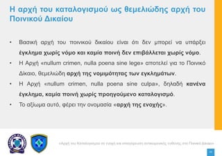 «Αρχή του Καταλογισμού σε ενοχή και απαγόρευση αντικειμενικής ευθύνης ...