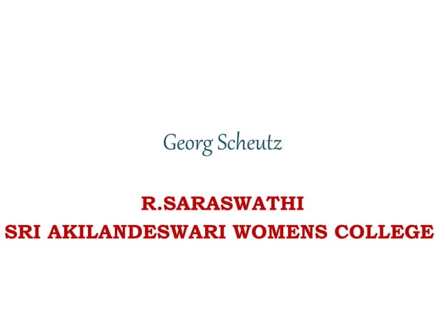 Georg scheutz - Charles babbage - Saraswathi Ramalingam | PPTX