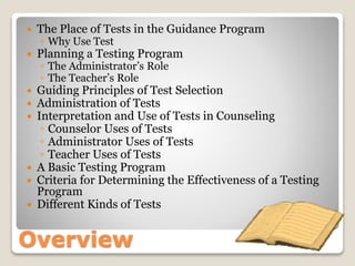 Georpe testing in the guidance program | PPTX