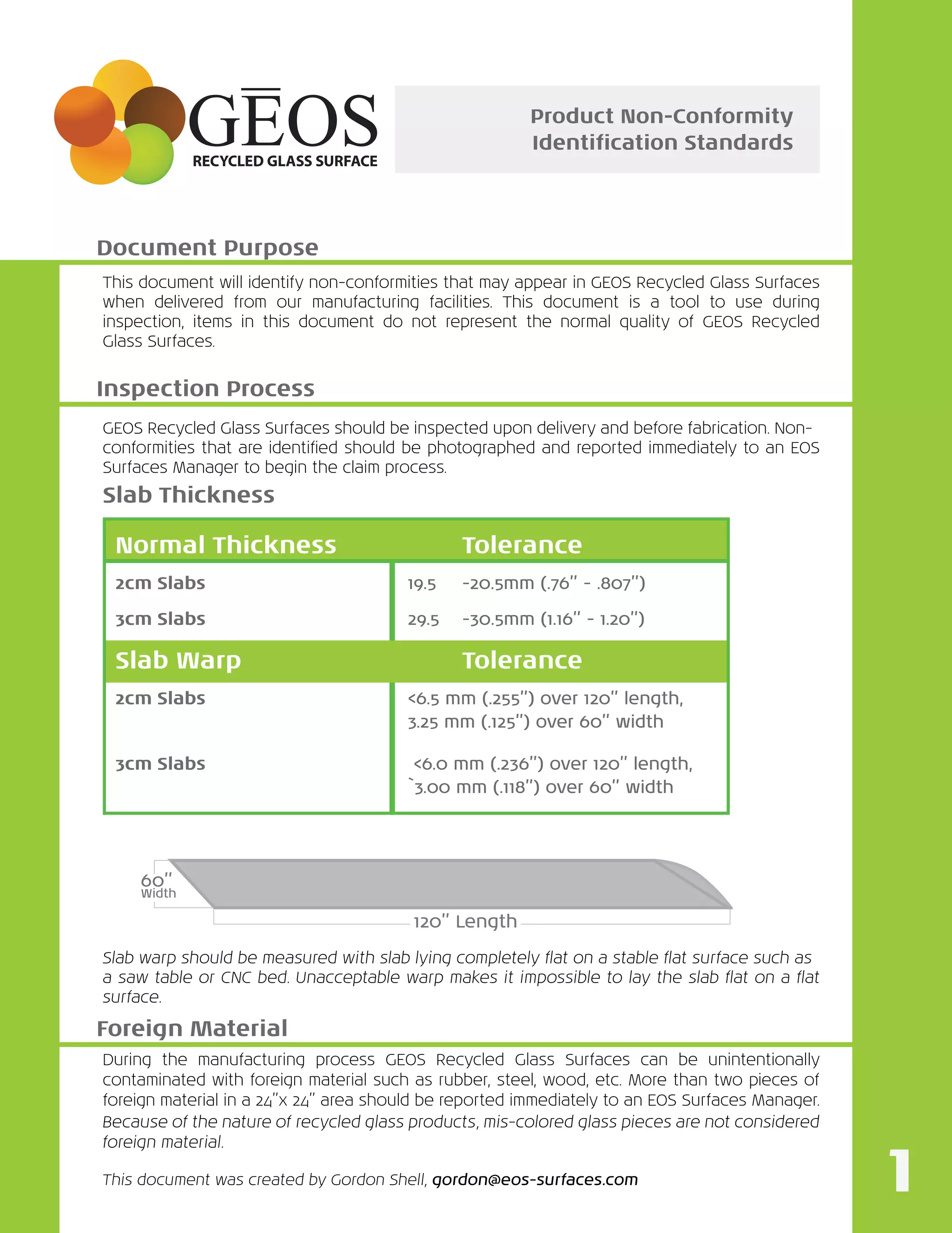 Geos Product Non-Conformity Identification Standards | PDF