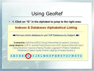 Geology 380 Library Instruction | PPT