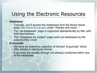 Geology 380 Library Instruction | PPT