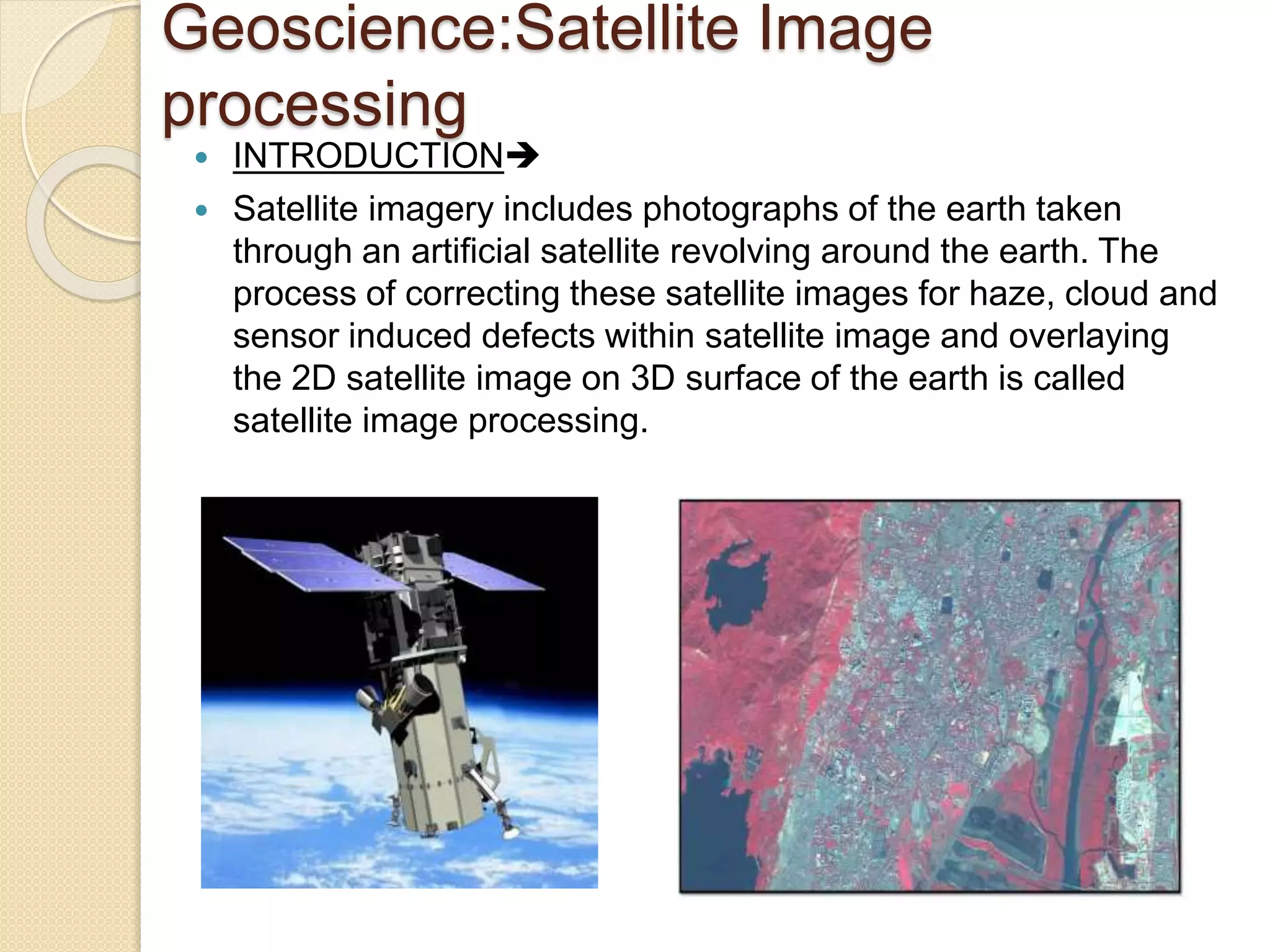 Geoscience satellite image processing | PPTX