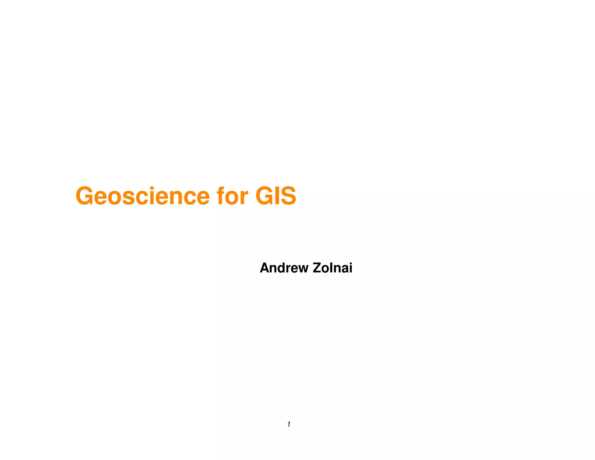 Geoscience For Gis A | PDF