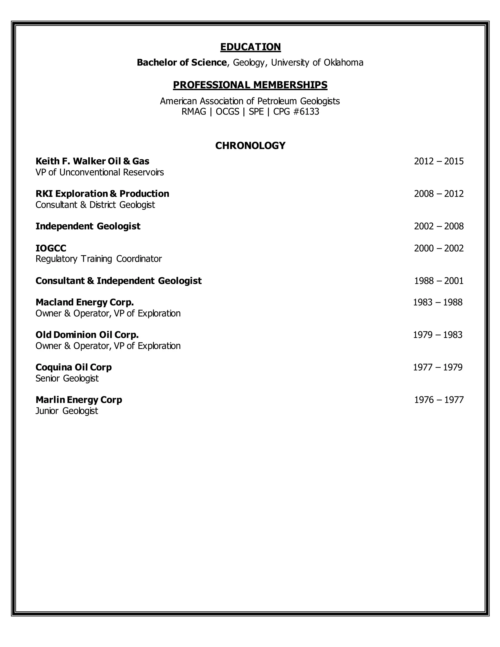 Geoscience resume | DOCX