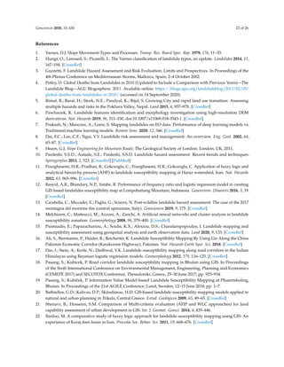 Landslide Susceptibility Mapping Using Statistical Methods along the ...