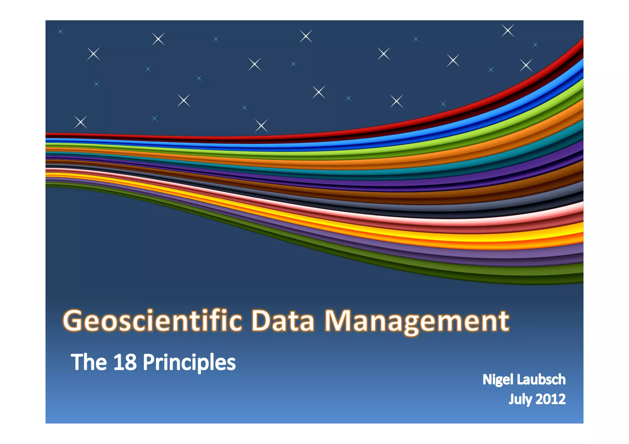 Geoscientific Data Management Principles | PPT