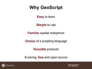 Geo script opengeo spring 2013 | PPT