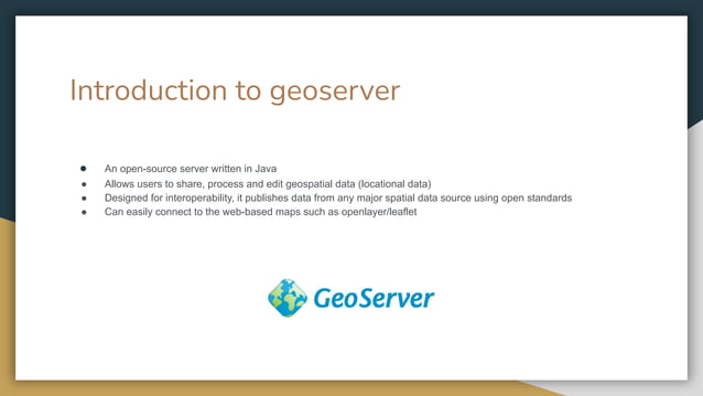 Geoserver rest: Python package for managing spatial data | PPT