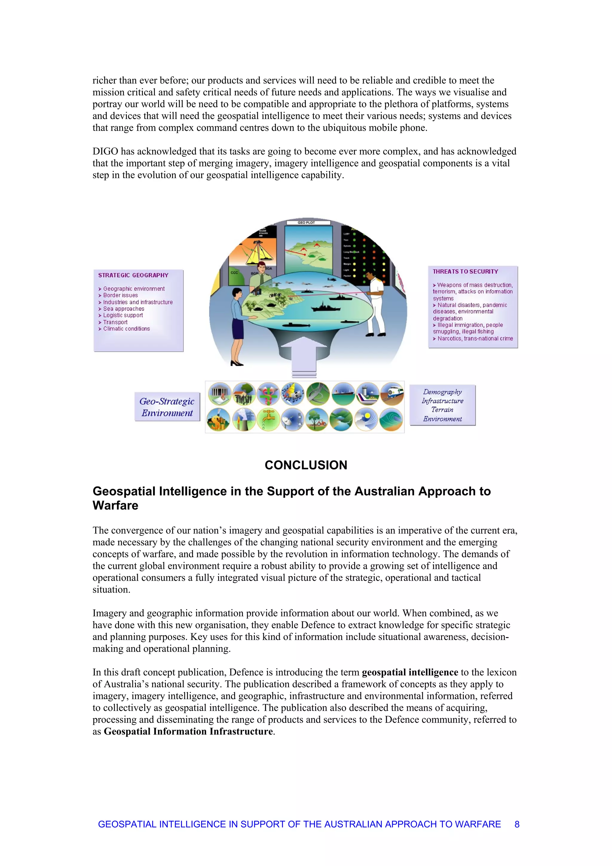 Geospatial Intelligence in Support of the Australian Approach to ...
