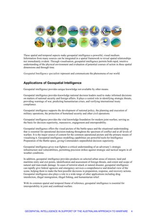 Geospatial Intelligence in Support of the Australian Approach to ...