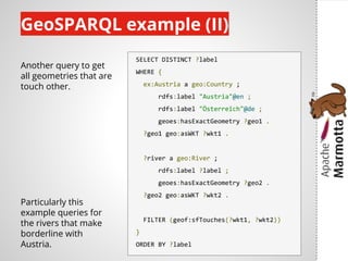 Geospatial querying in Apache Marmotta - ApacheCon Big Data Europe 2015 | PDF