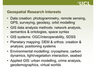 Geospatial Research At UCL | PPT