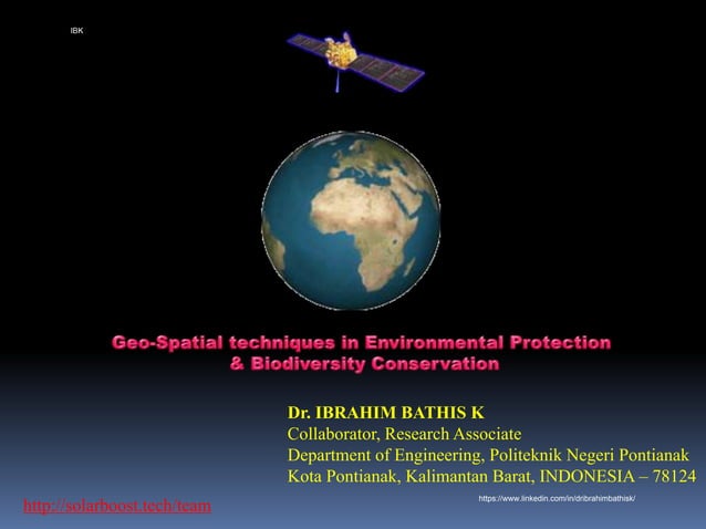 GEO-SPATIAL TECHNOLOGY IN ENVIRONMENTAL SCIENCE & MANAGEMENT | PPT