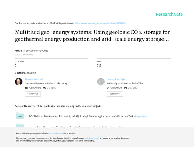 ccs battery utility scale 2016-buscheck multifluid geo-energy systems using geologic co2 storage ...