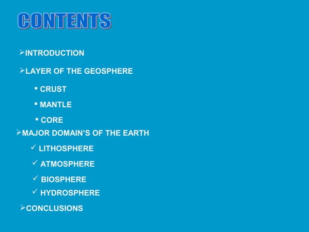 Geosphere and domains of the earth | PPT