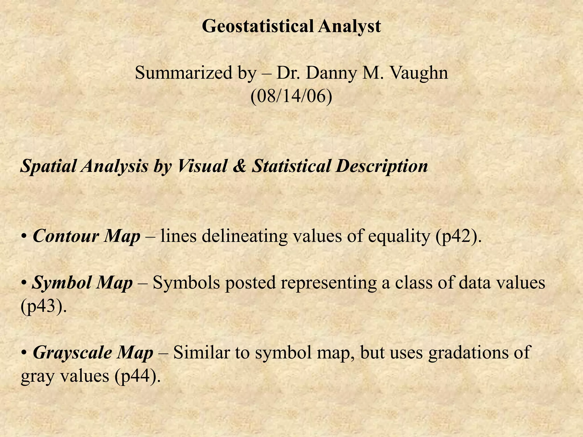 Geostatistical Analyst Summary | PPT